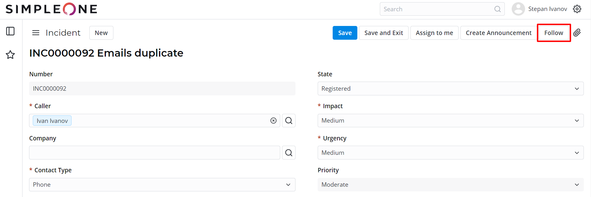 Following Engine | SimpleOne Documentation